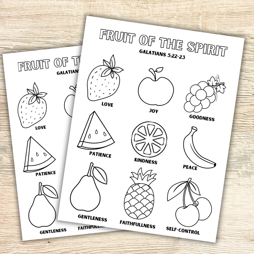 The Fruit of the Spirit Coloring Page, Christian Coloring Printables ...