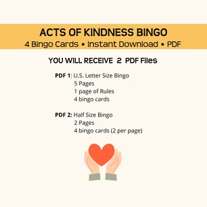 Printable Acts of Kindness Bingo Game, 4 Bingo Cards, Good Deeds, Pay ...