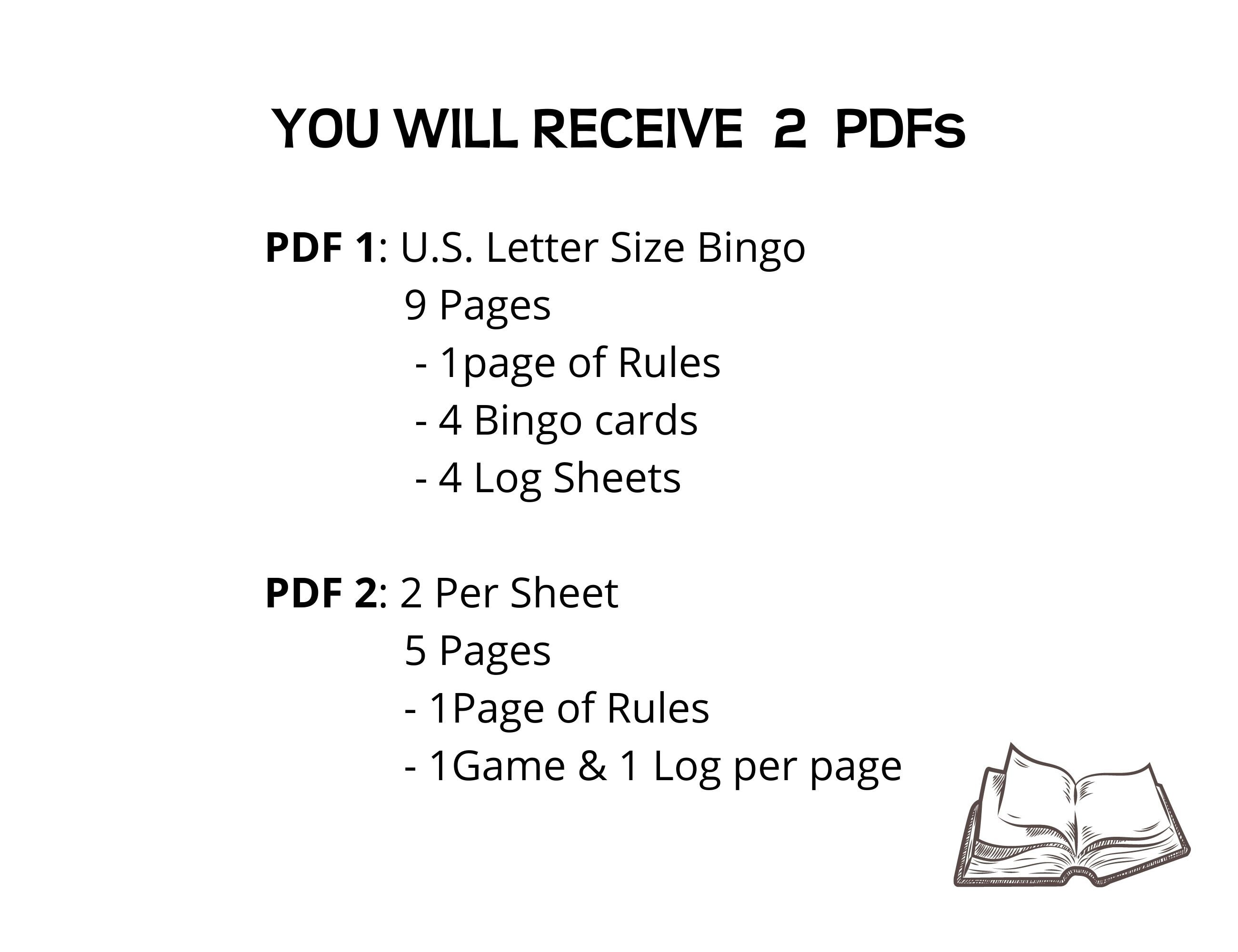 Book Bingo Game Bundle 4 Games for Reading Lovers Instant - Etsy