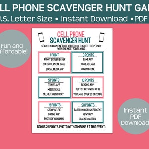 Cell Phone Scavenger Hunt What's on Your Phone Photo - Etsy