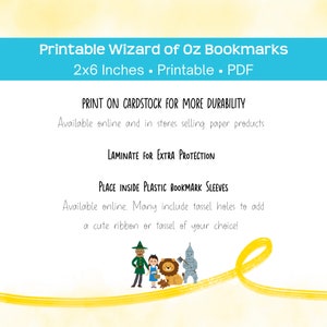 Printable Bookmarks, Wonderful Wizard of Oz by L. Frank Baum, Book ...