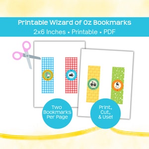 Printable Bookmarks, Wonderful Wizard of Oz by L. Frank Baum, Book ...