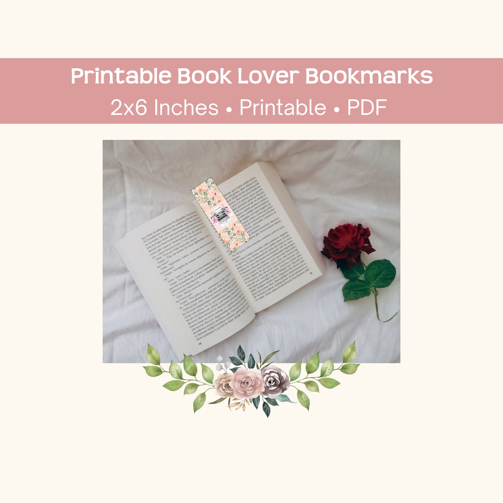 Printable Book Lover Bookmarks, Instant Pdf Download, Simply Print and ...