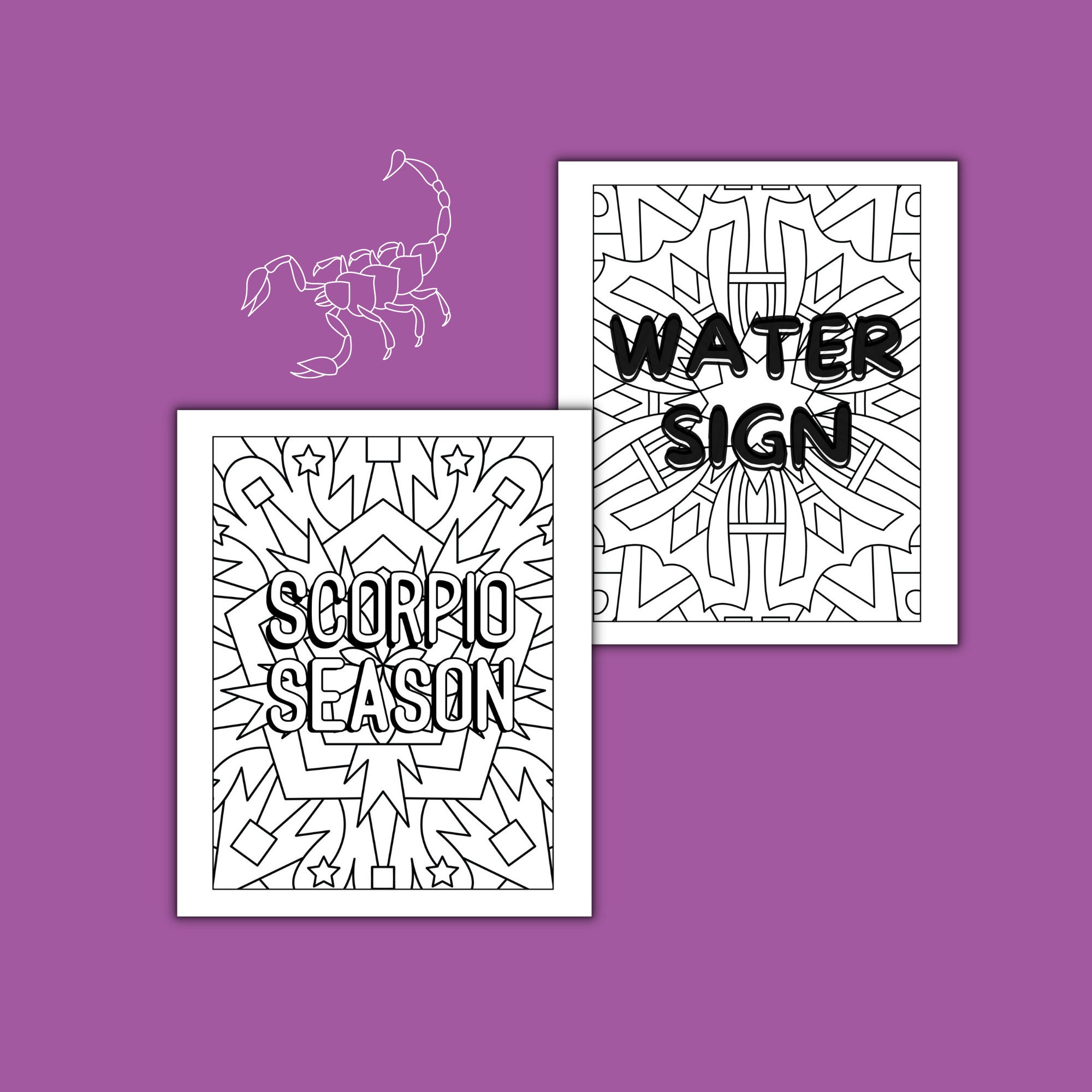 Printable Scorpio Zodiac Sign Coloring Pages, October and November ...