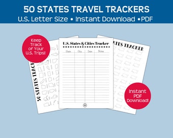 United States Travel Tracker Digital Printable - Etsy