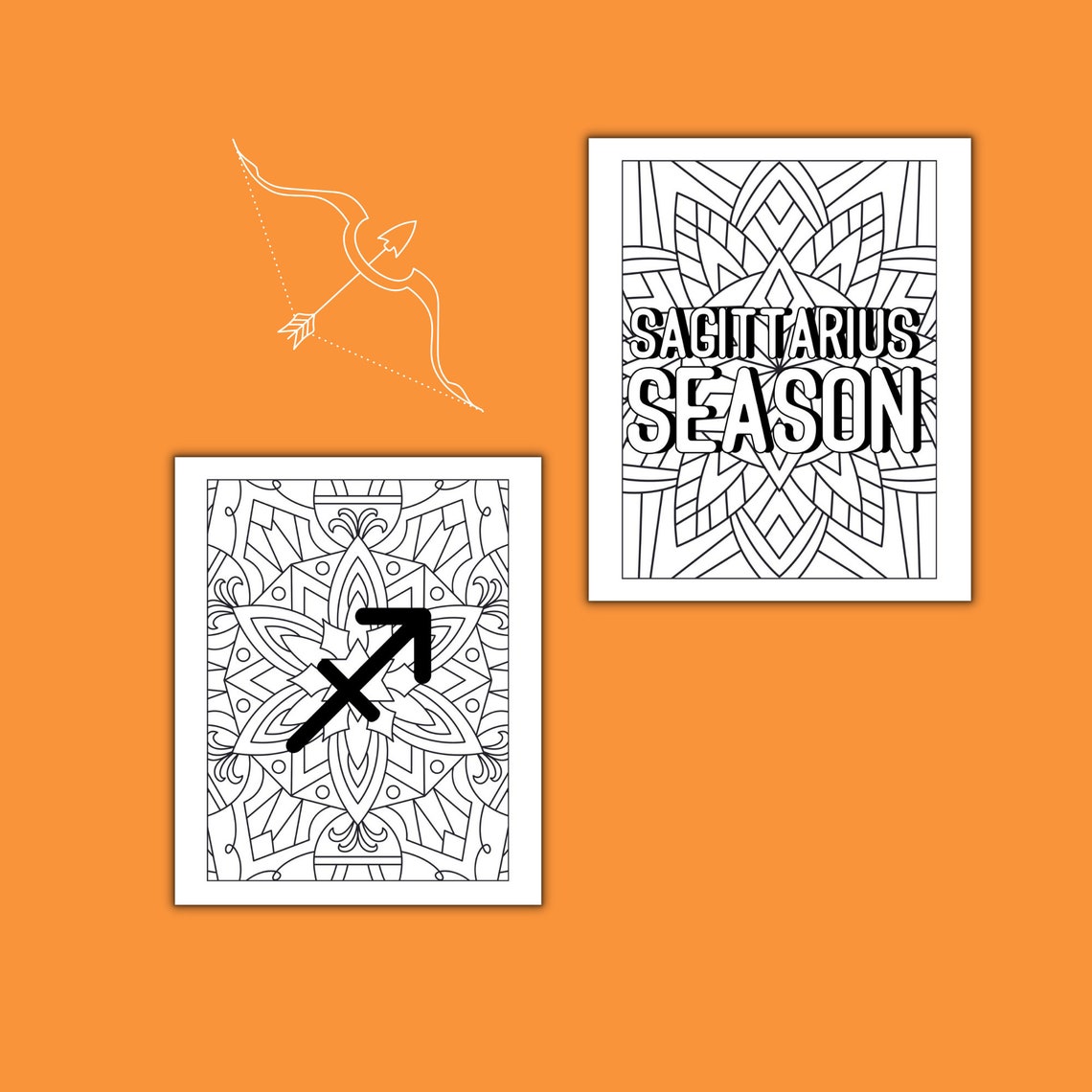 Printable Sagittarius Zodiac Coloring Pages November and - Etsy