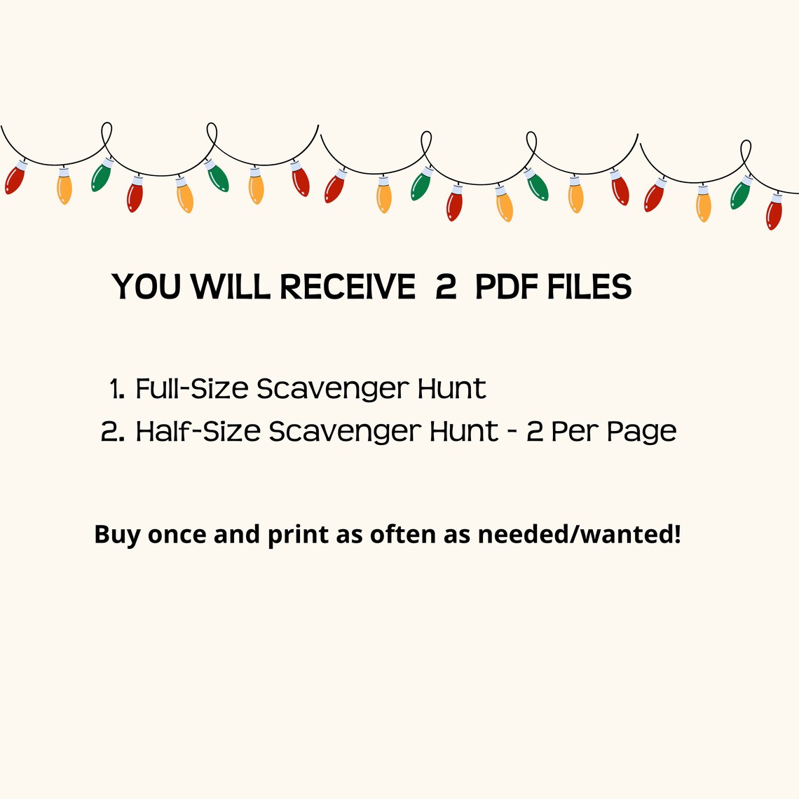 Printable Christmas Movie Scavenger Hunt Game, Play Alone or With ...