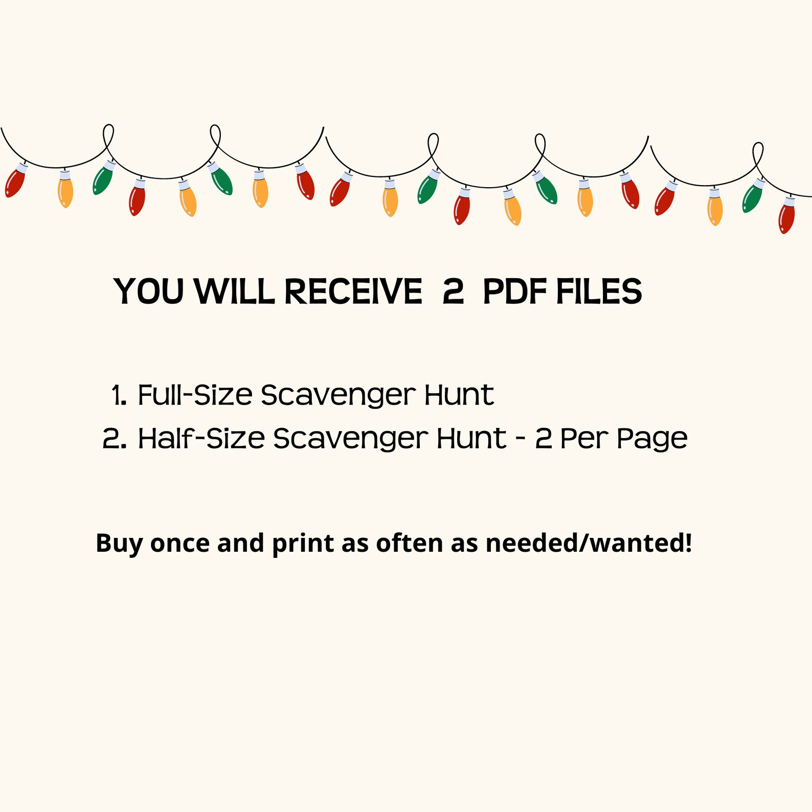 Printable Christmas Movie Scavenger Hunt Game, Play Alone or With ...