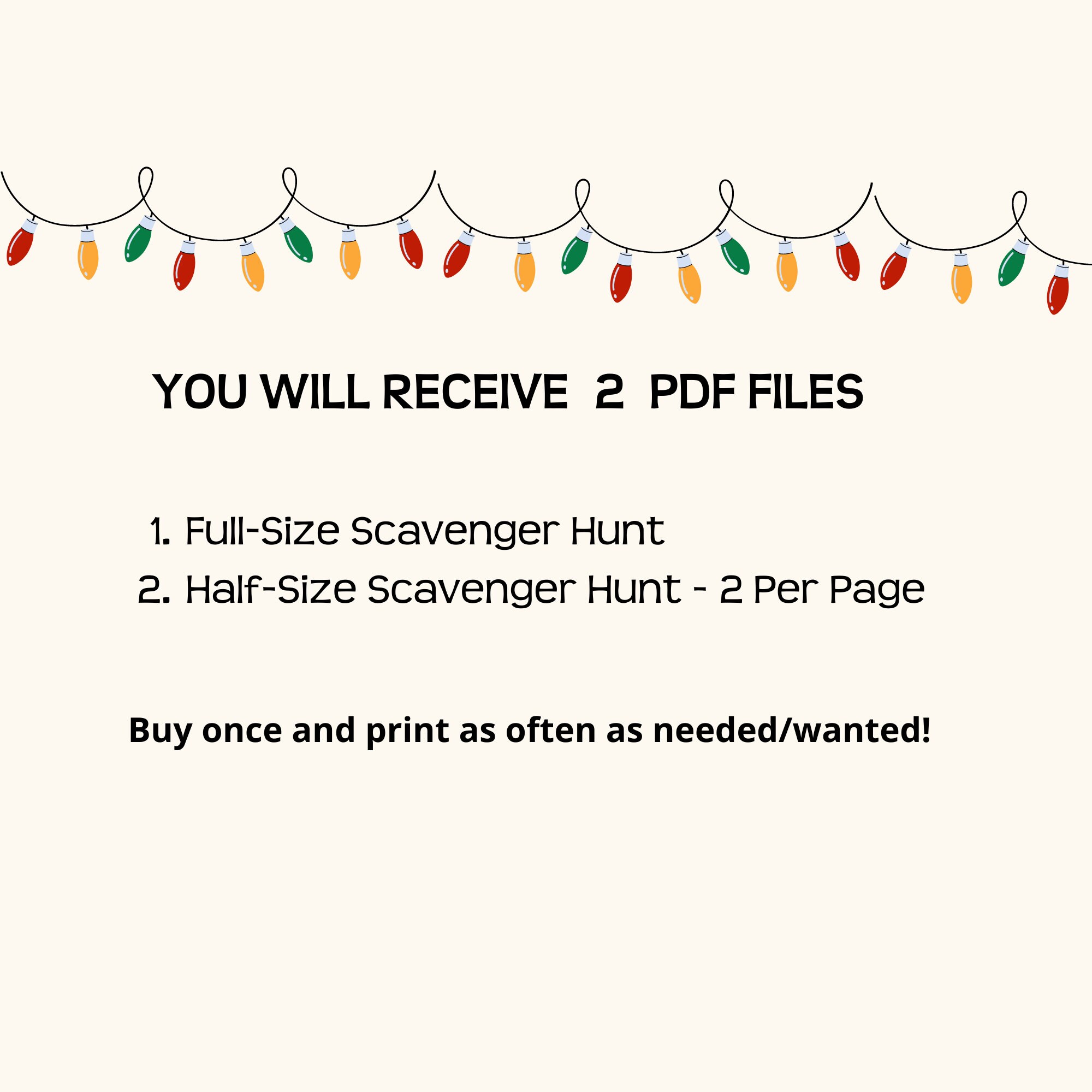Printable Christmas Movie Scavenger Hunt Game, Play Alone or With ...