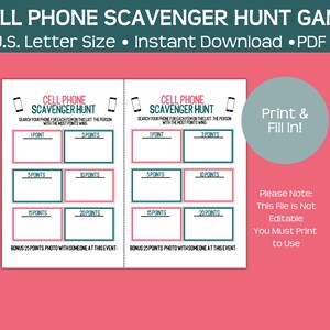 Cell Phone Scavenger Hunt What's on Your Phone Photo - Etsy