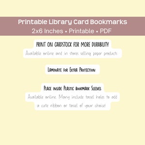 Printable Library Card Bookmarks: Gift for Bookworms (PDF Download) - Etsy