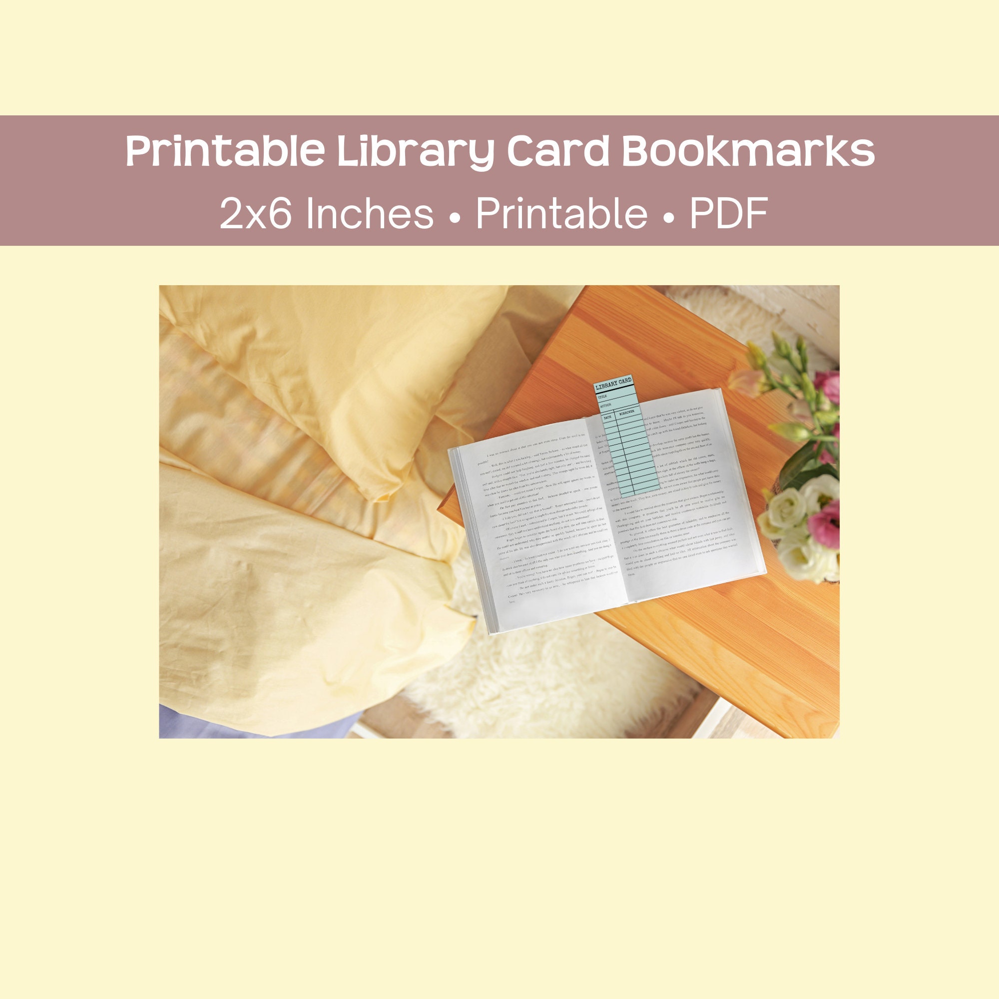 Printable Library Card Bookmarks: Gift for Bookworms (PDF Download) - Etsy