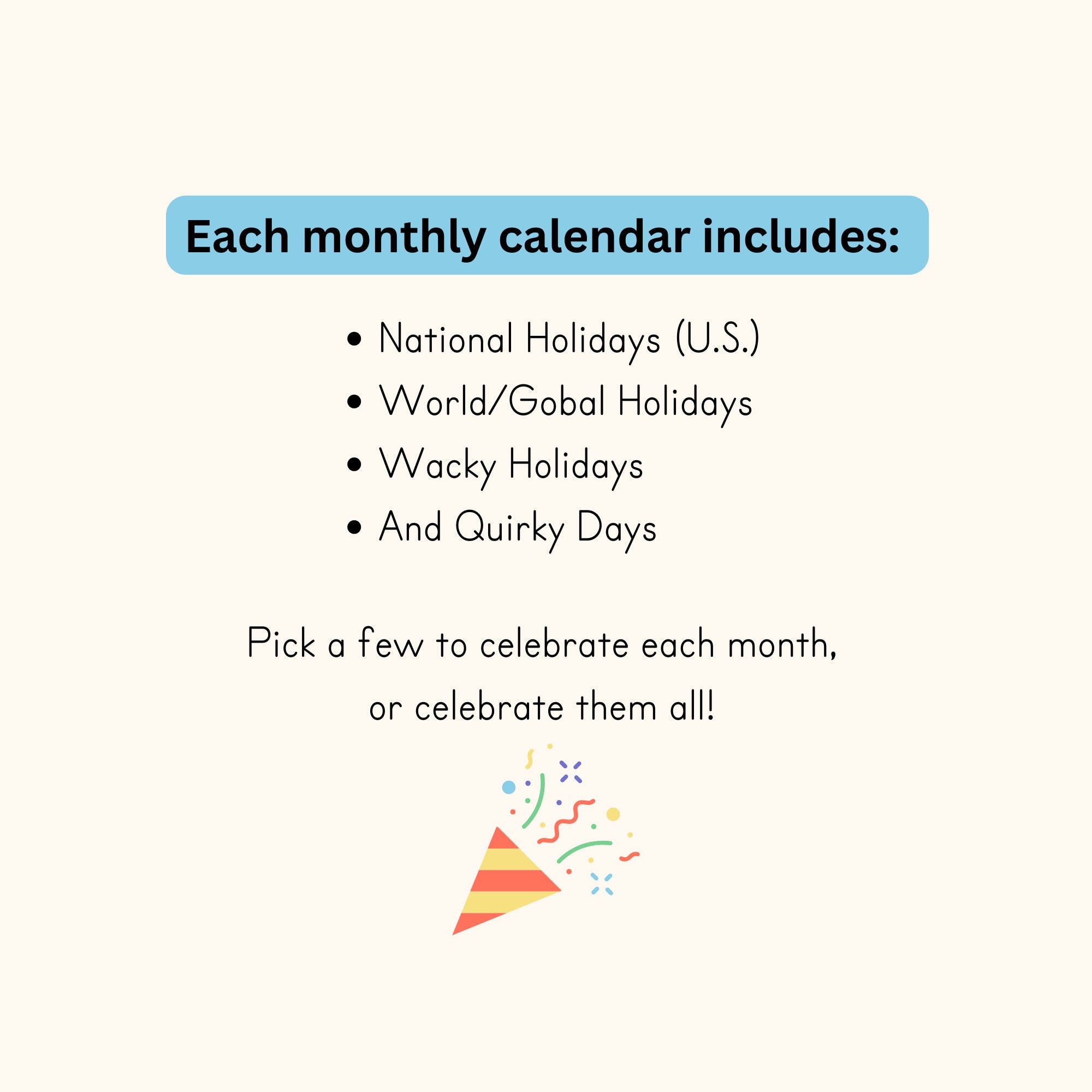 Printable April 2025 Holiday Calendar Page, Wacky and National Holidays ...