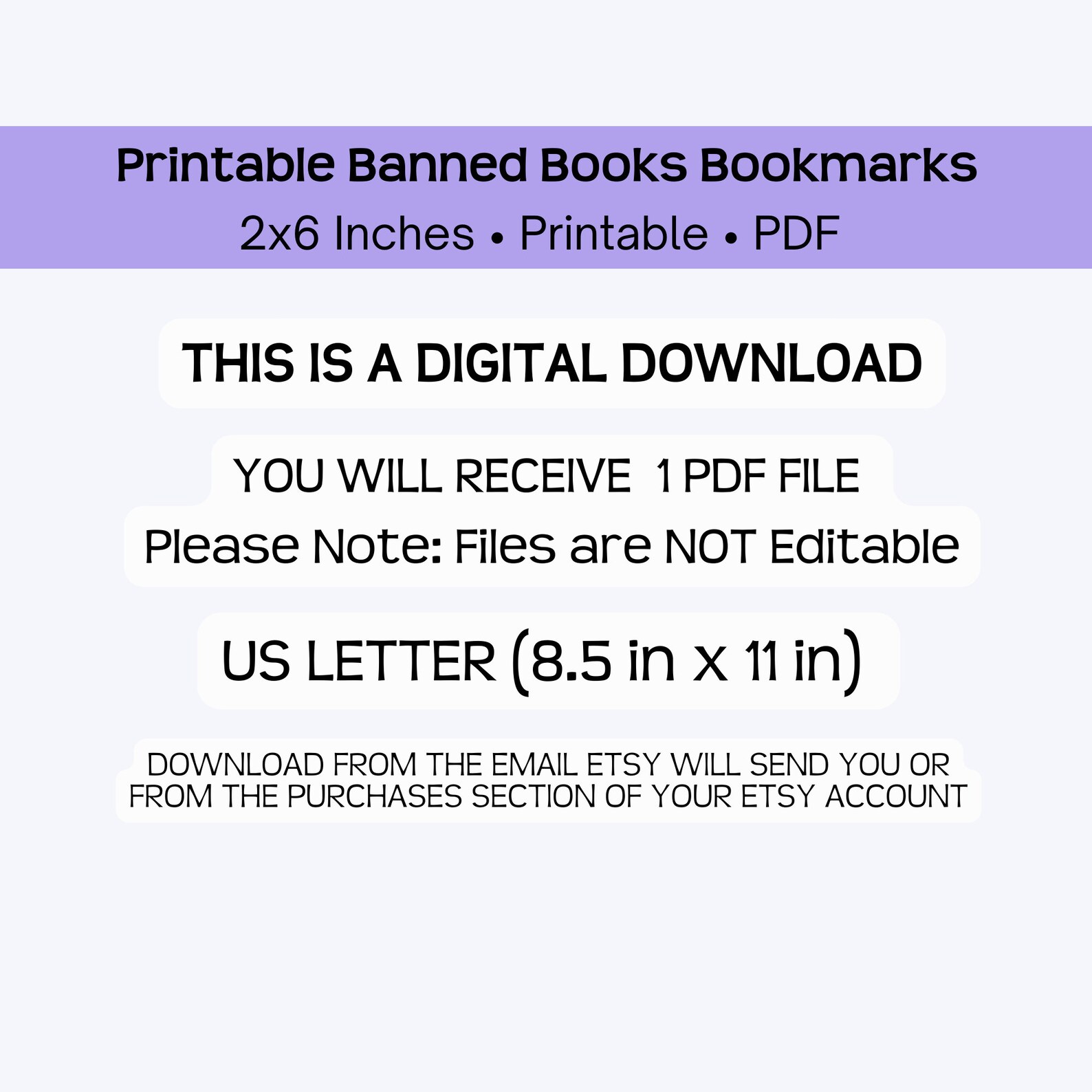Printable Banned Book Bookmarks, Gift for Book Lovers, Instant Pdf ...