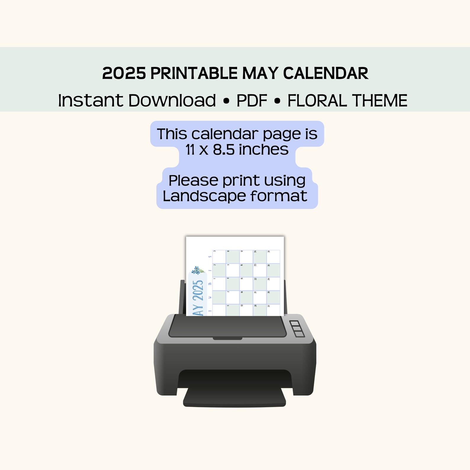 Printable May 2005 Calendar Page, Lily of the Valley, Forget Me Not ...