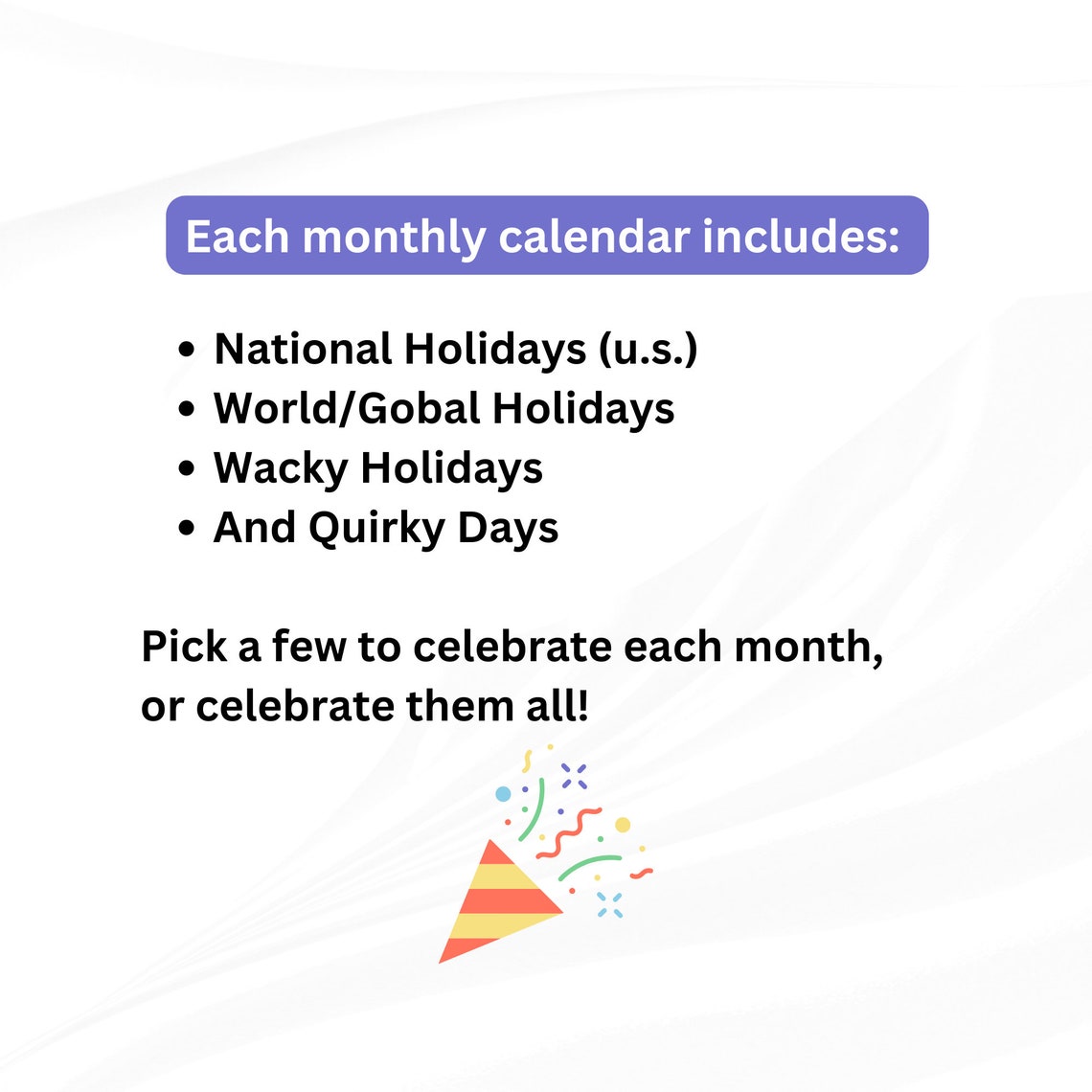 Printable October 2024 Holiday Calendar Page, Fun & Wacky Holidays ...