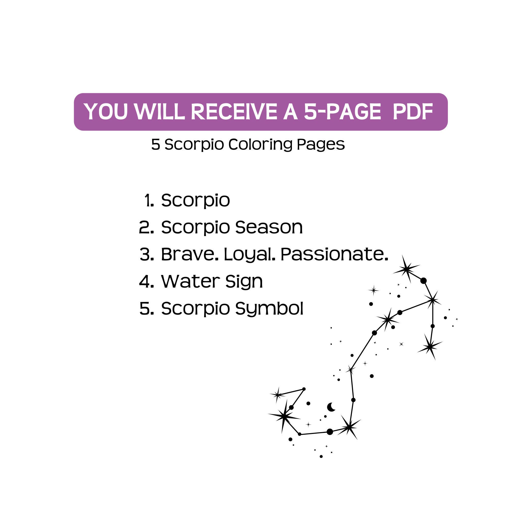Printable Scorpio Zodiac Sign Coloring Pages, October and November ...