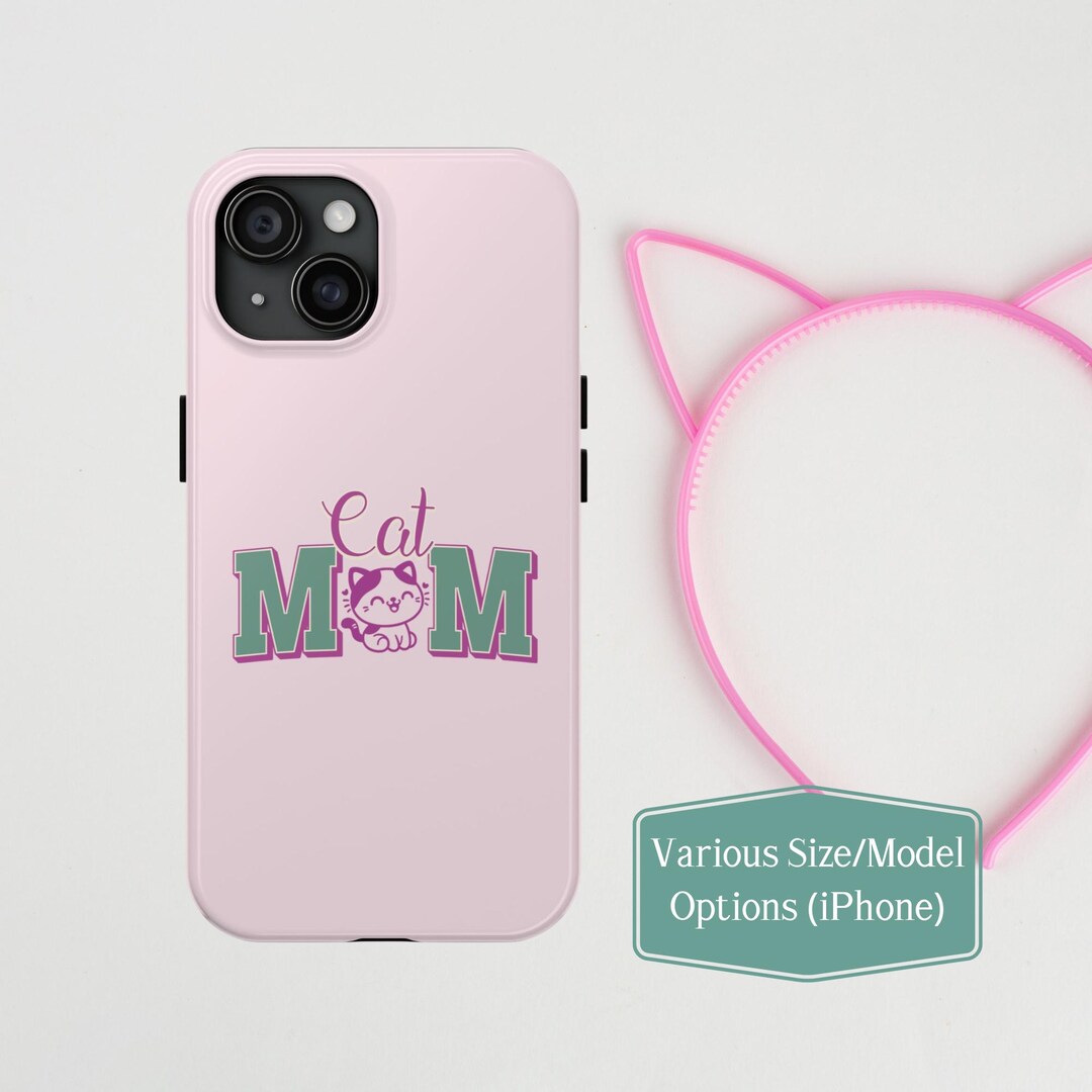 Cat Mom iPhone Case: Playful Kitty Design, Durable Lexan Plastic - Etsy