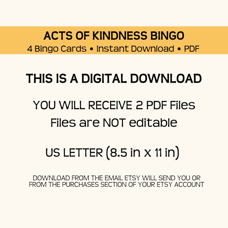 Printable Acts of Kindness Bingo Game, 4 Bingo Cards, Good Deeds, Pay ...