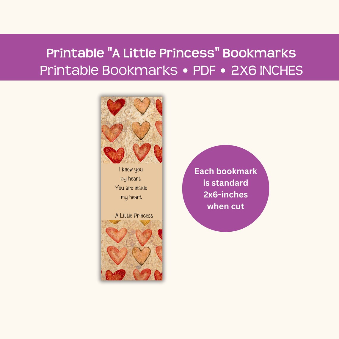 Printable a Little Princess Bookmarks, Quotes From the Classic Novel by ...