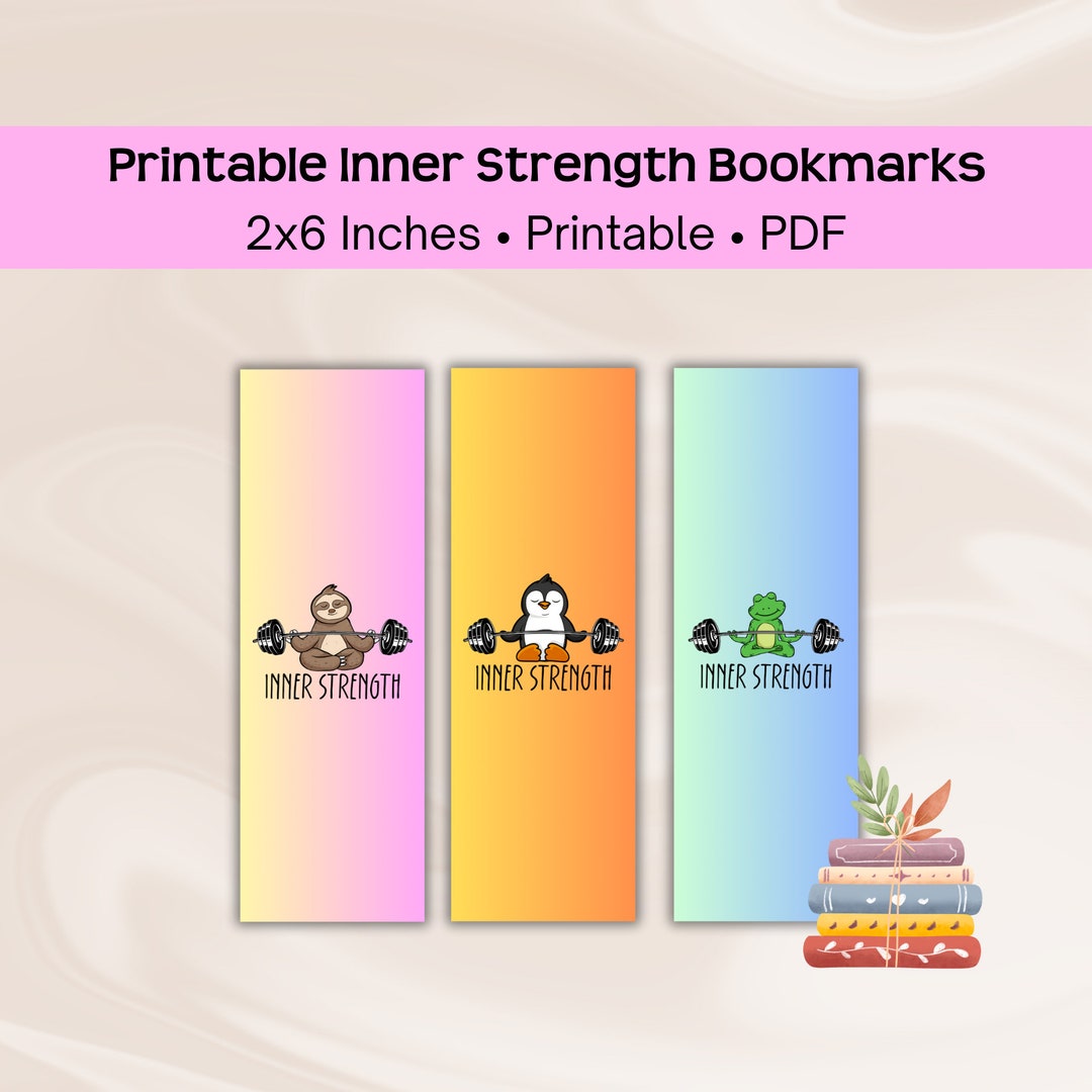 Inner Strength Printable Bookmarks, Frog, Sloth, and Penguin Meditating ...