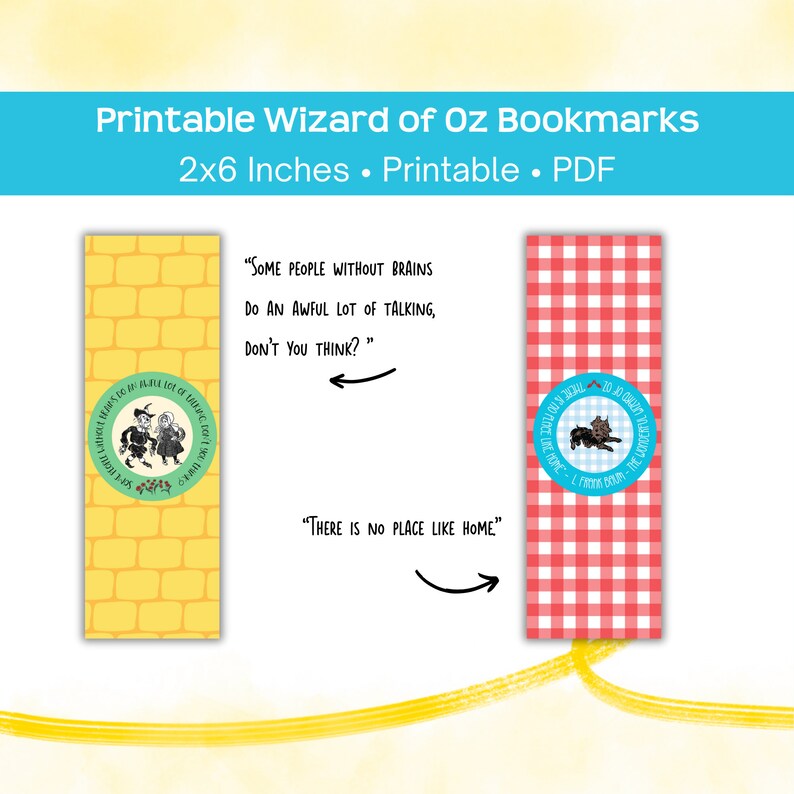 Printable Bookmarks, Wonderful Wizard of Oz by L. Frank Baum, Book ...
