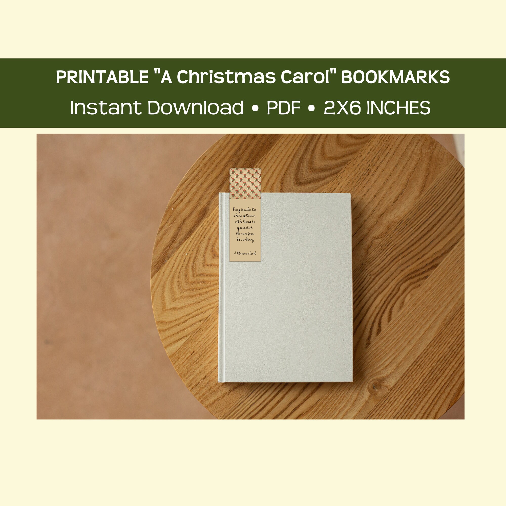 Printable a Christmas Carol Bookmarks, Charles Dickens, Gift for Book ...