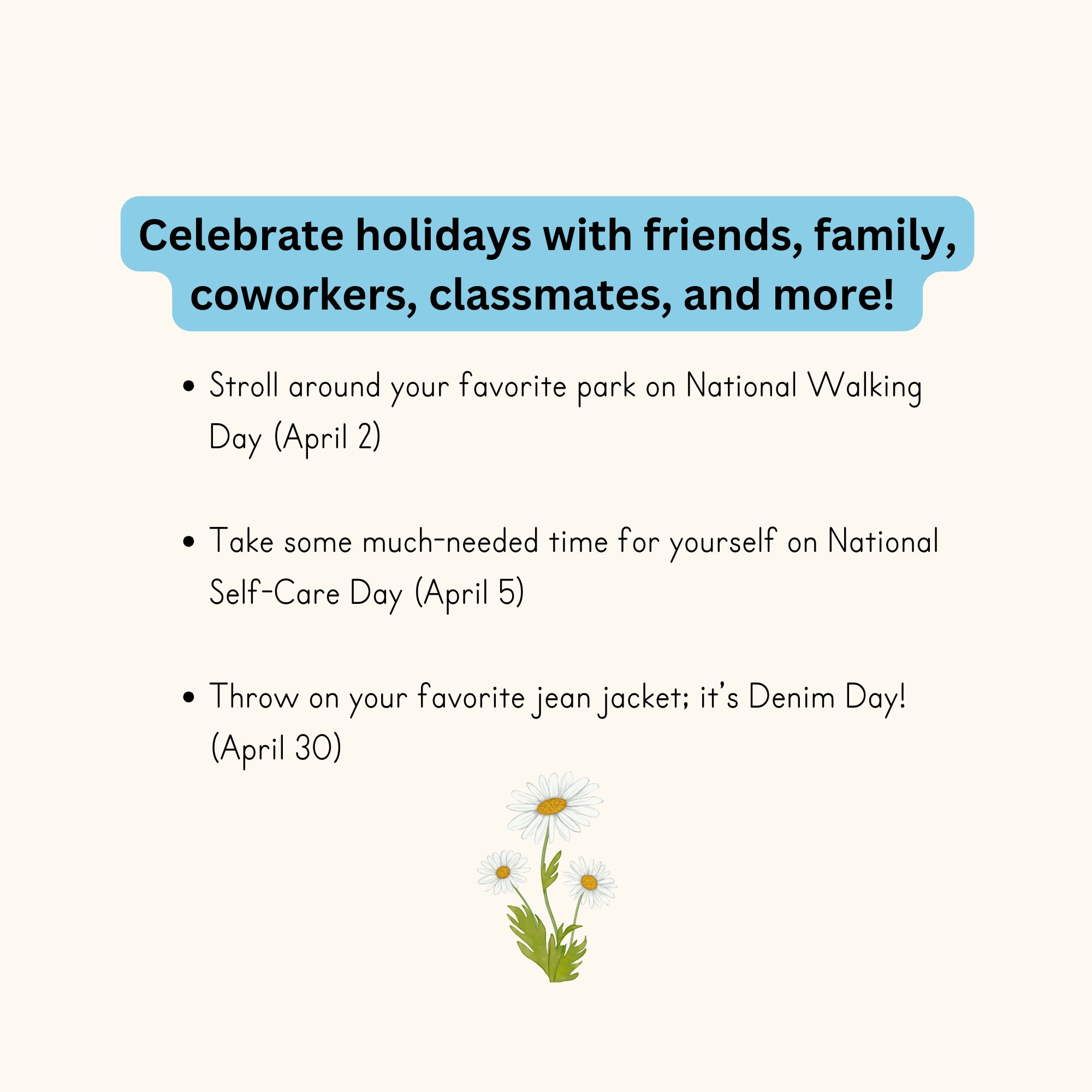 Printable April 2025 Holiday Calendar Page, Wacky and National Holidays ...