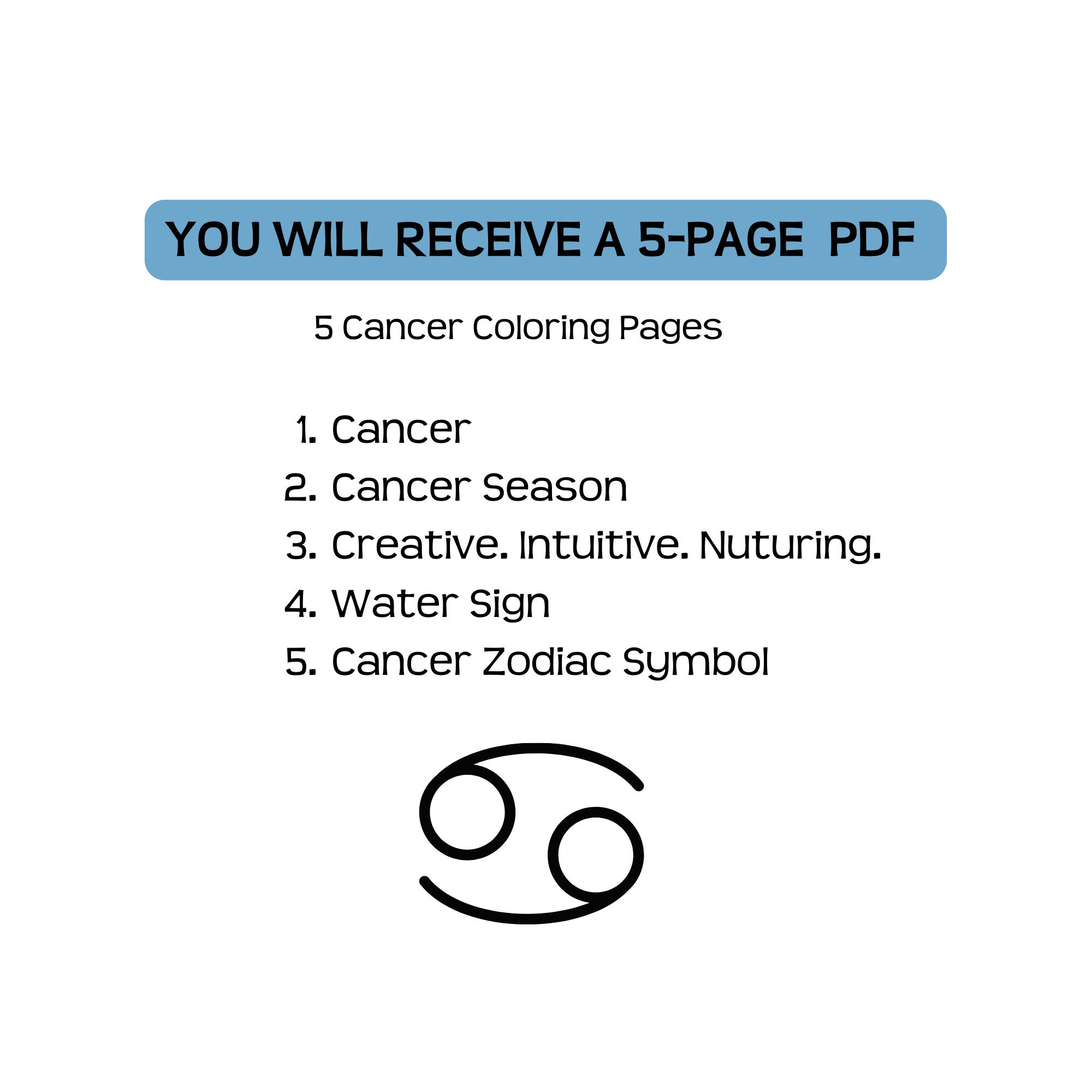 Printable Cancer Zodiac Sign Coloring Pages, June and July Birthdays ...