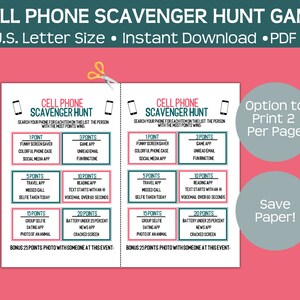 Cell Phone Scavenger Hunt What's on Your Phone Photo - Etsy
