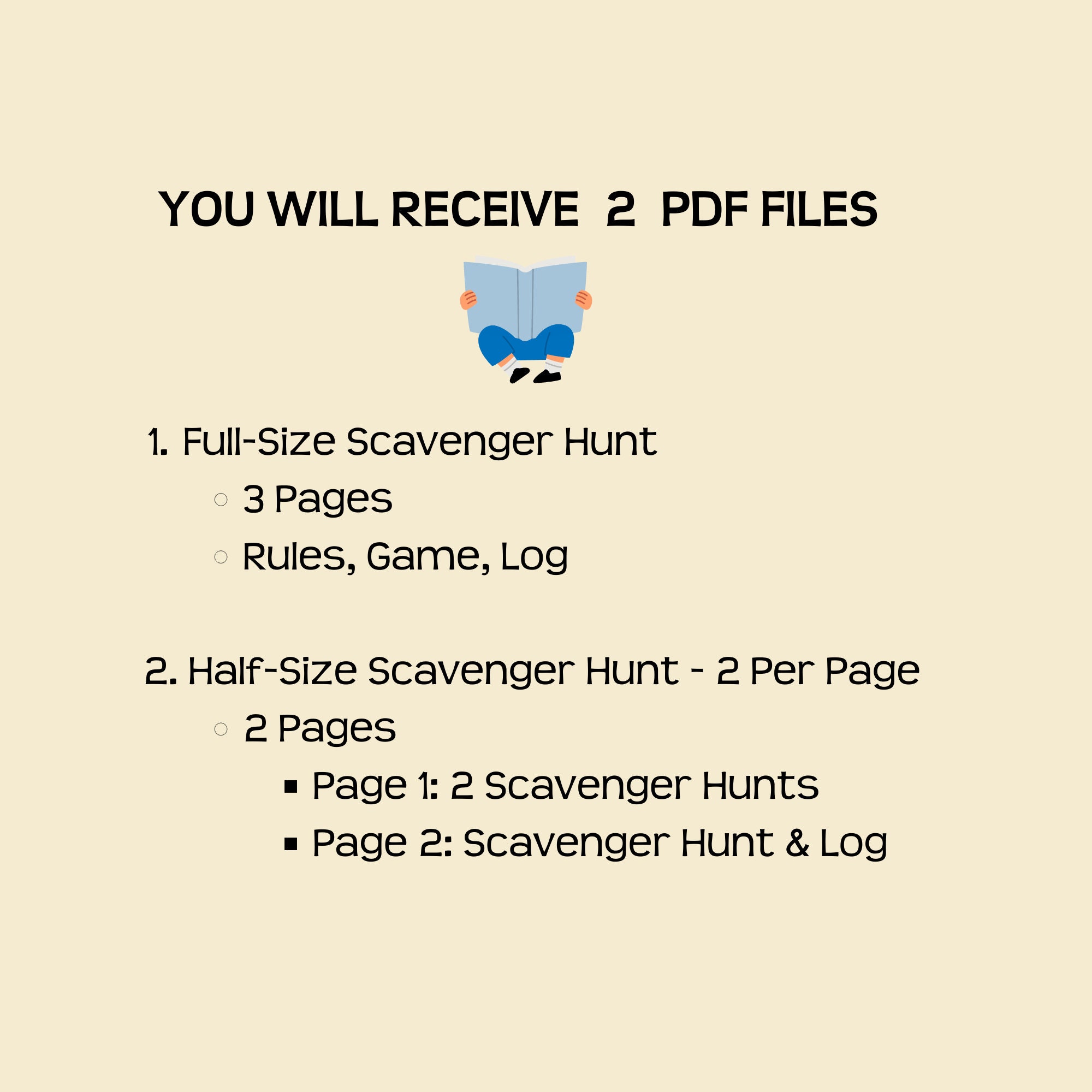 Printable Reading Scavenger Hunt Game, Instant Pdf Download, Fun ...