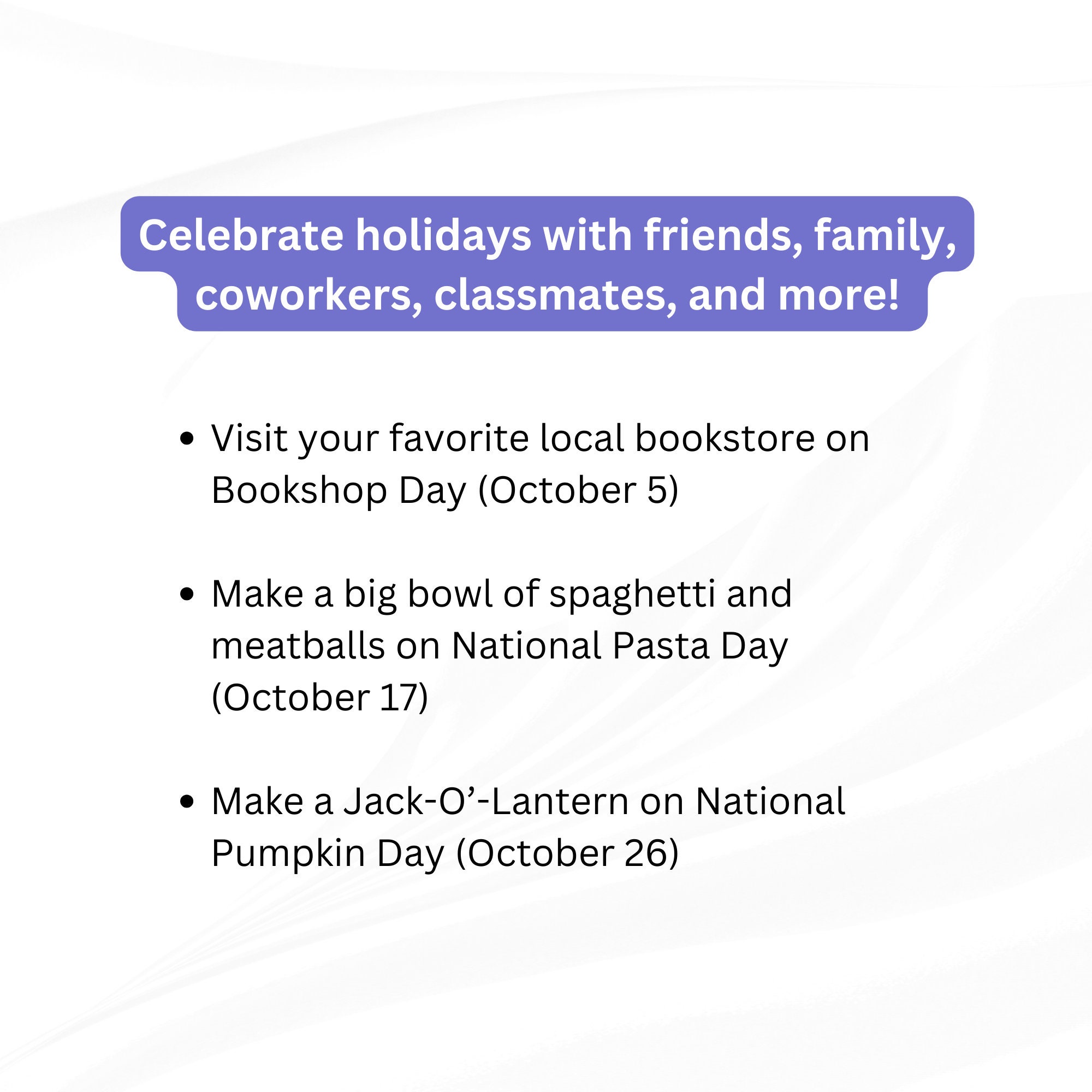 Printable October 2024 Holiday Calendar Page, Fun & Wacky Holidays ...