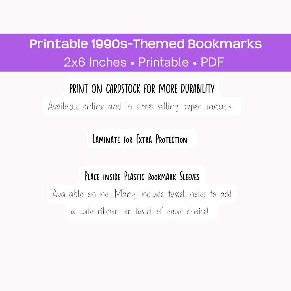 Printable 90s Bookmarks, Fun and Affordable Gift for Book Lovers and ...