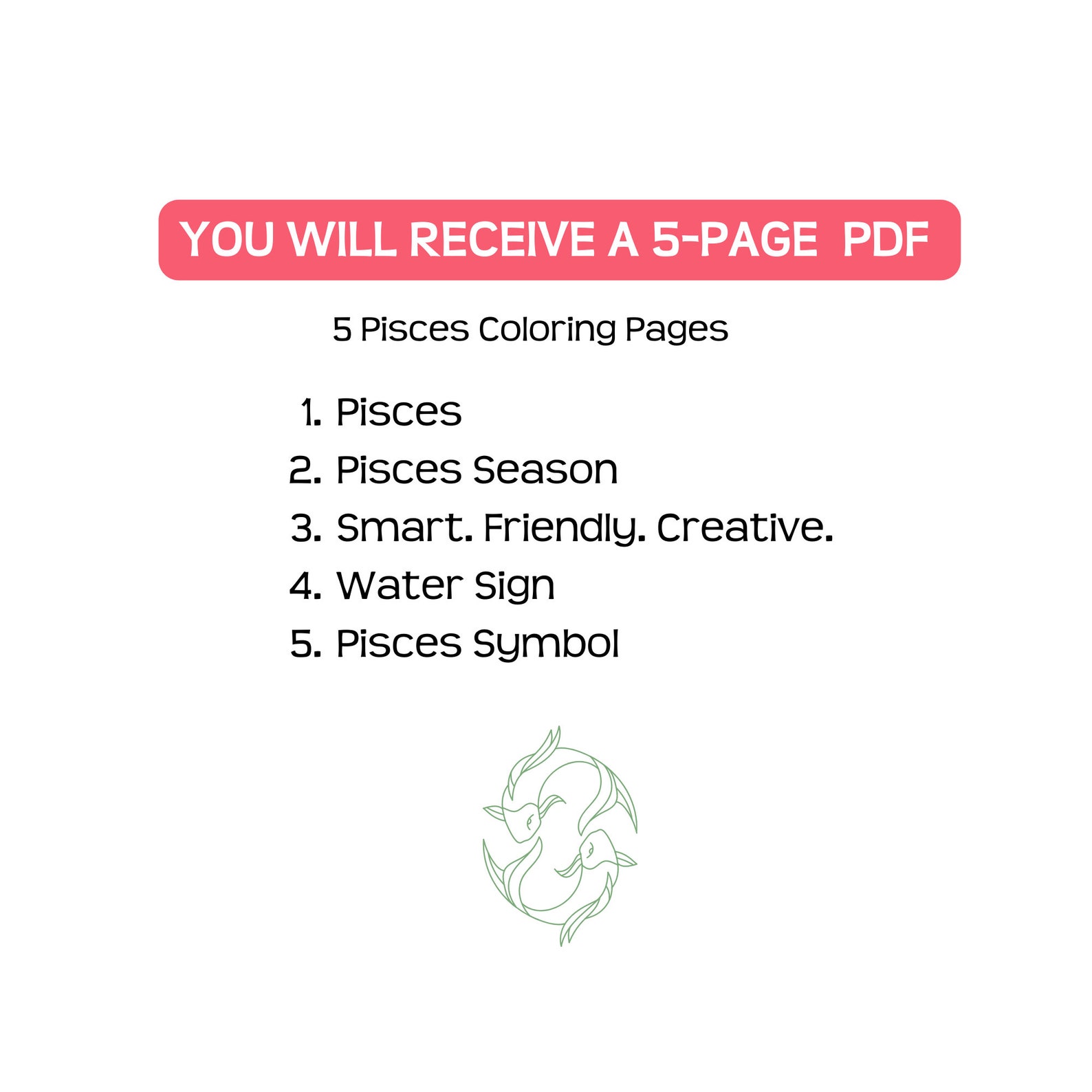 Printable Pisces Zodiac Sign Coloring Pages, February and March ...