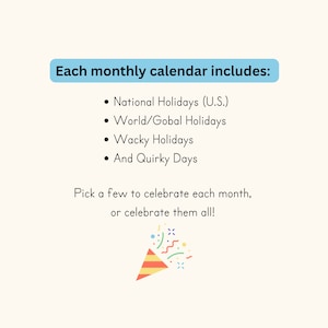 Printable January 2025 Holiday Calendar Page, Fun and Wacky Holidays ...