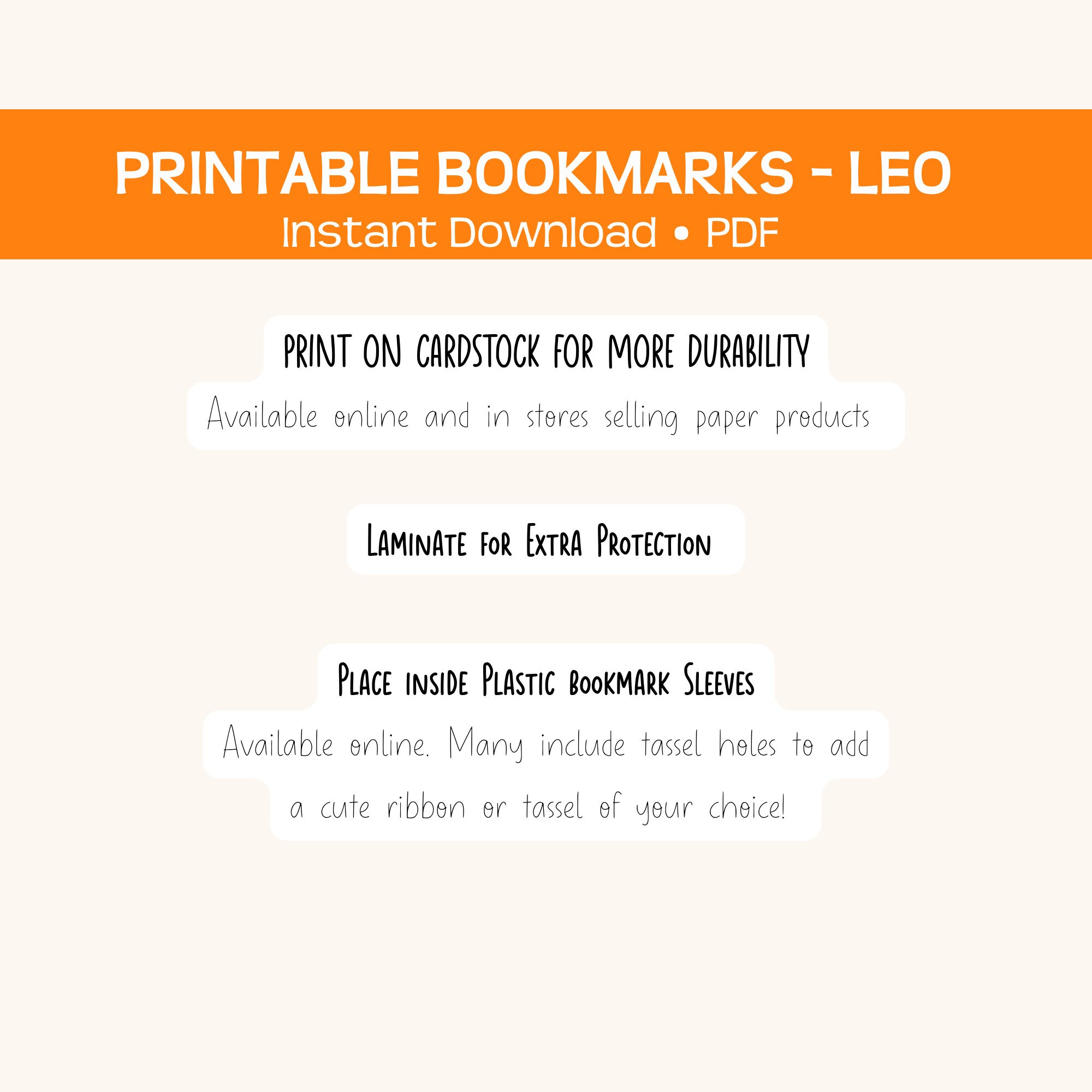 Printable Bookmarks, Leo Zodiac Sign, Astrology Lover, Gift for ...