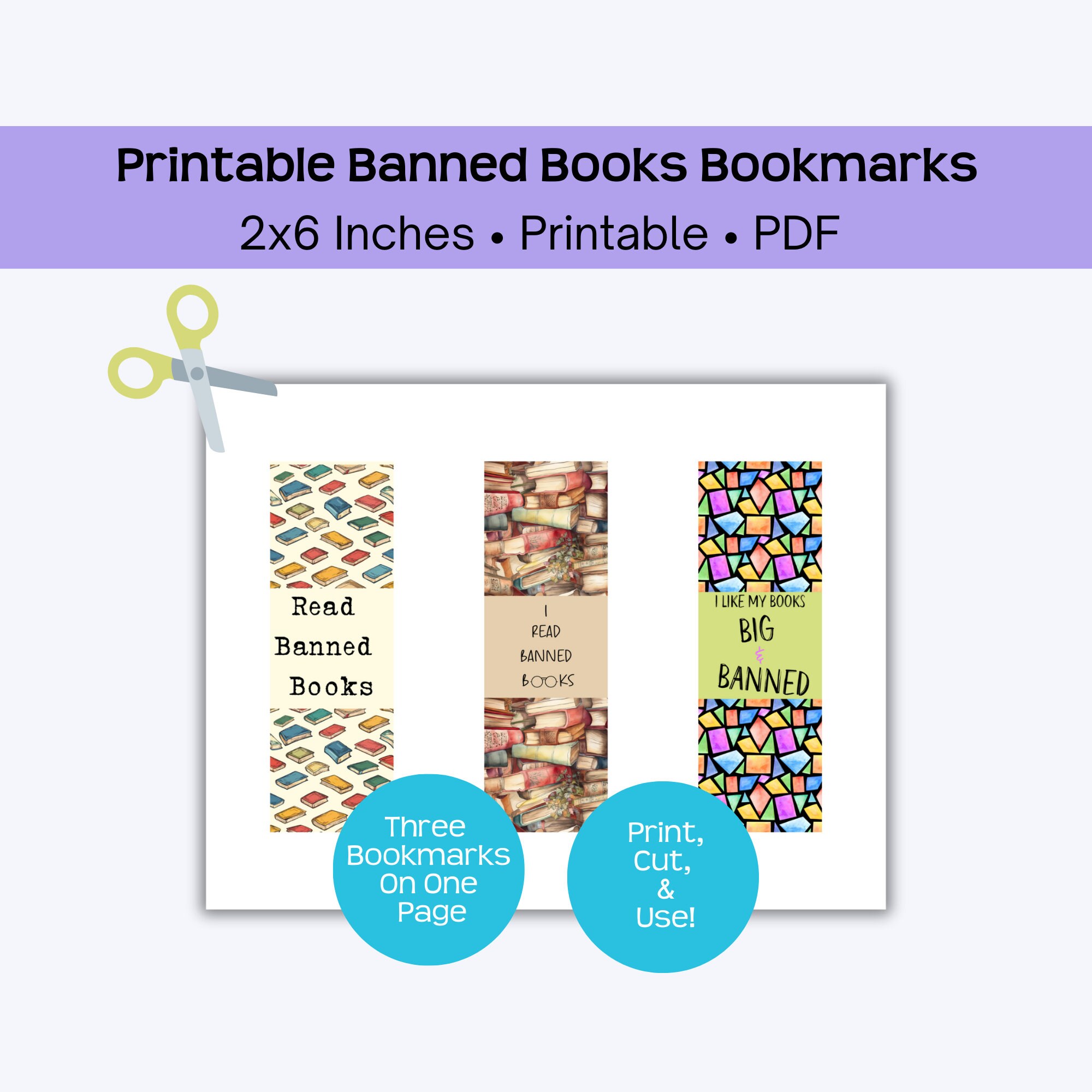Printable Banned Books Bookmarks: Anti-censorship PDF (2x6 In, US ...