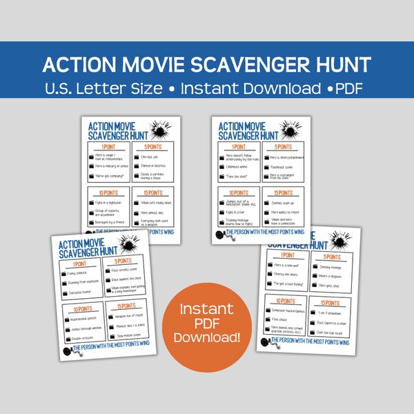 Movie Scavenger Hunt - Etsy