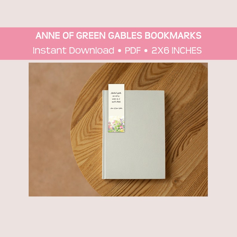 Printable Anne of Green Gables Bookmarks, L M Montgomery, Instant ...
