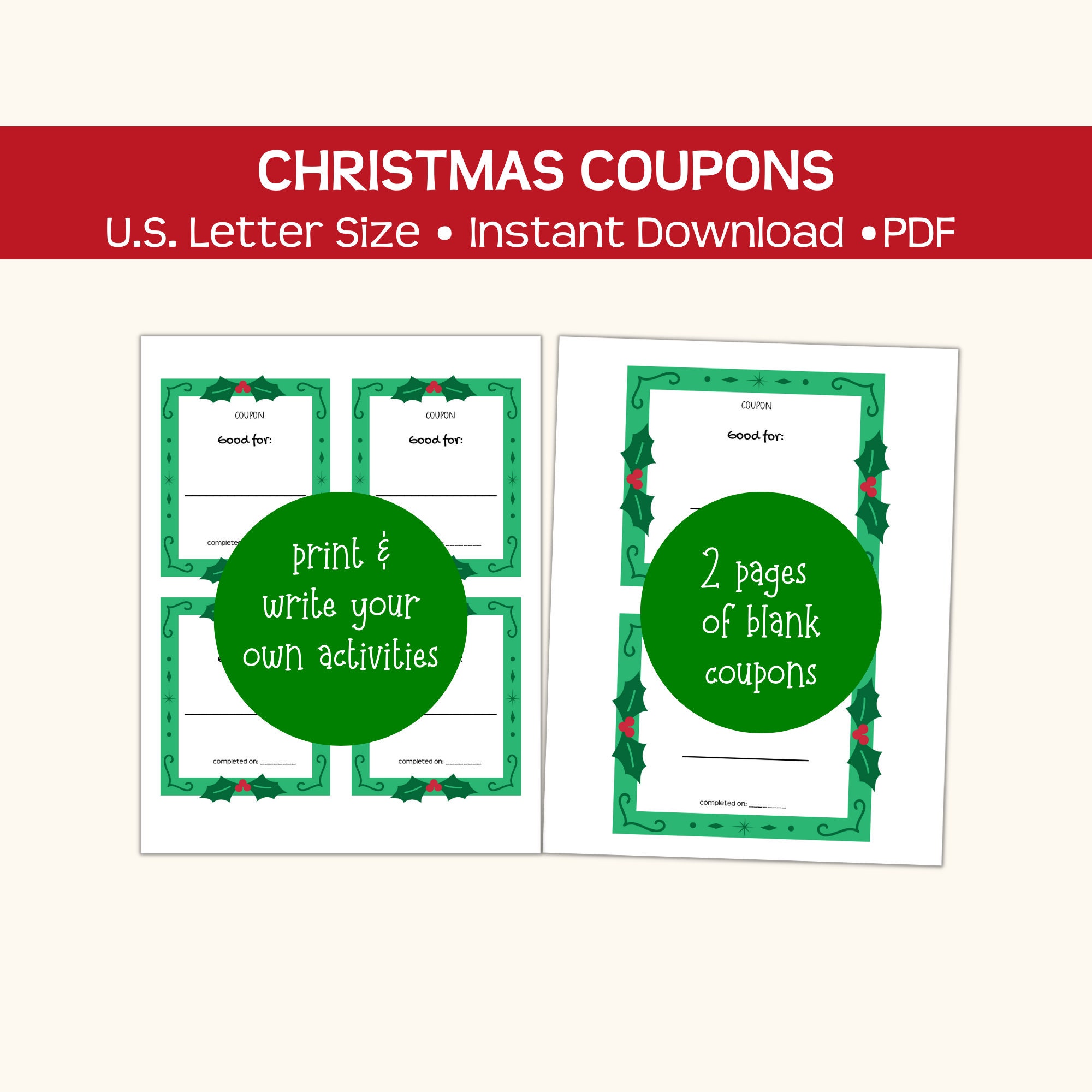 Printable Christmas Coupons, Multiple Printing Options and Coupon ...