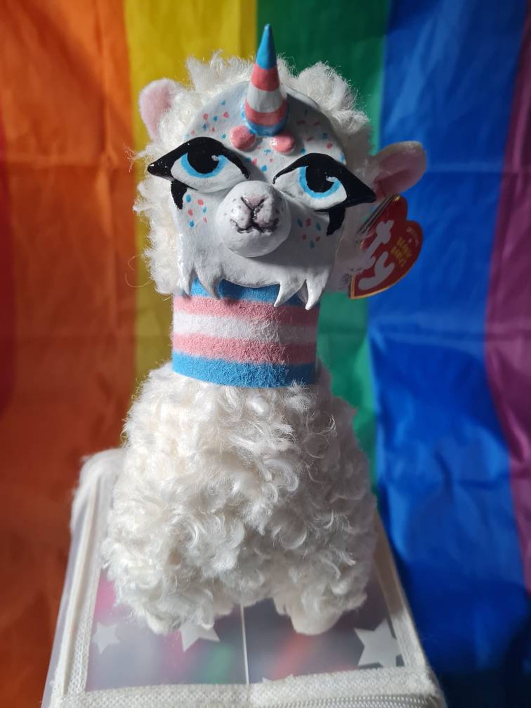 Clay Faced Plushie, Transgender Pride, Llama Plushie - Etsy