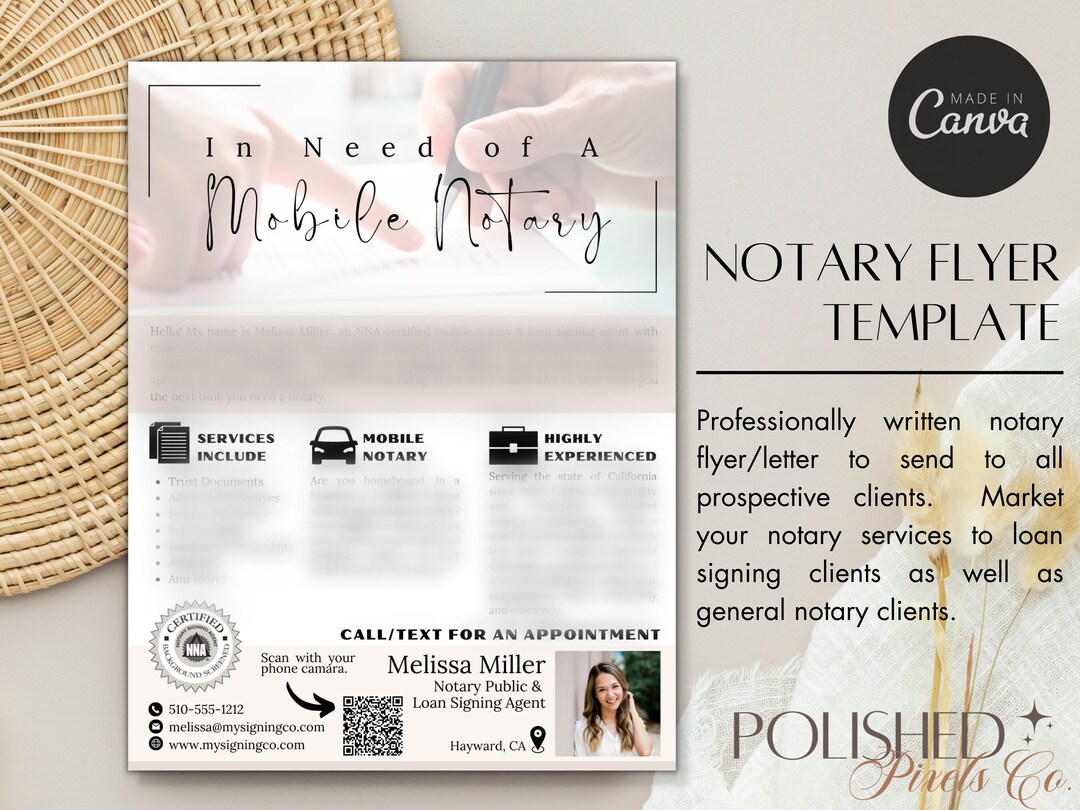 Notary Marketing Flyer Template | Notary Flyer Template | Notary Letter ...