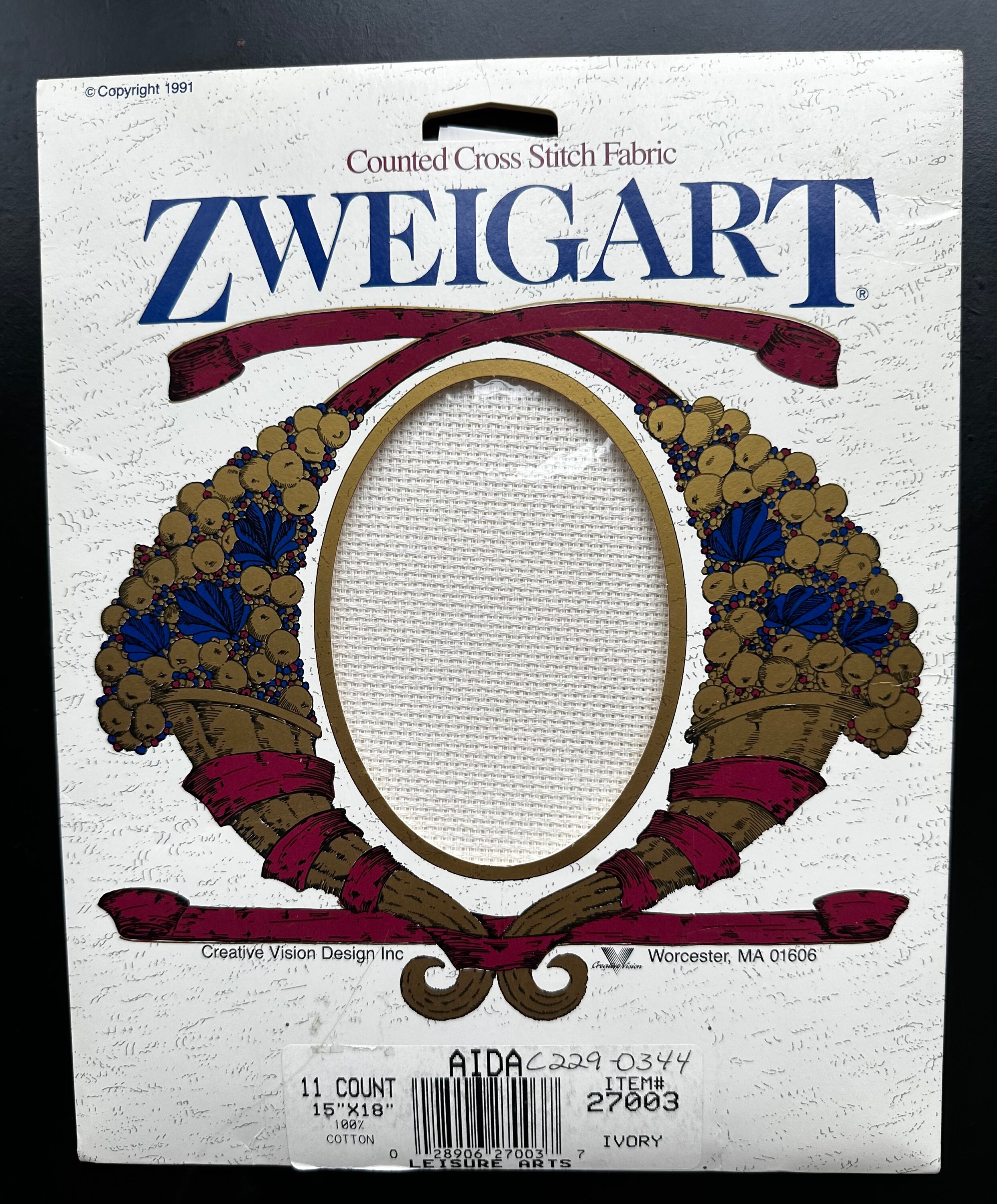Vintage Zweigart Aida Cross Stitch Fabric 100% Cotton Ivory 15x18 | 11 ...