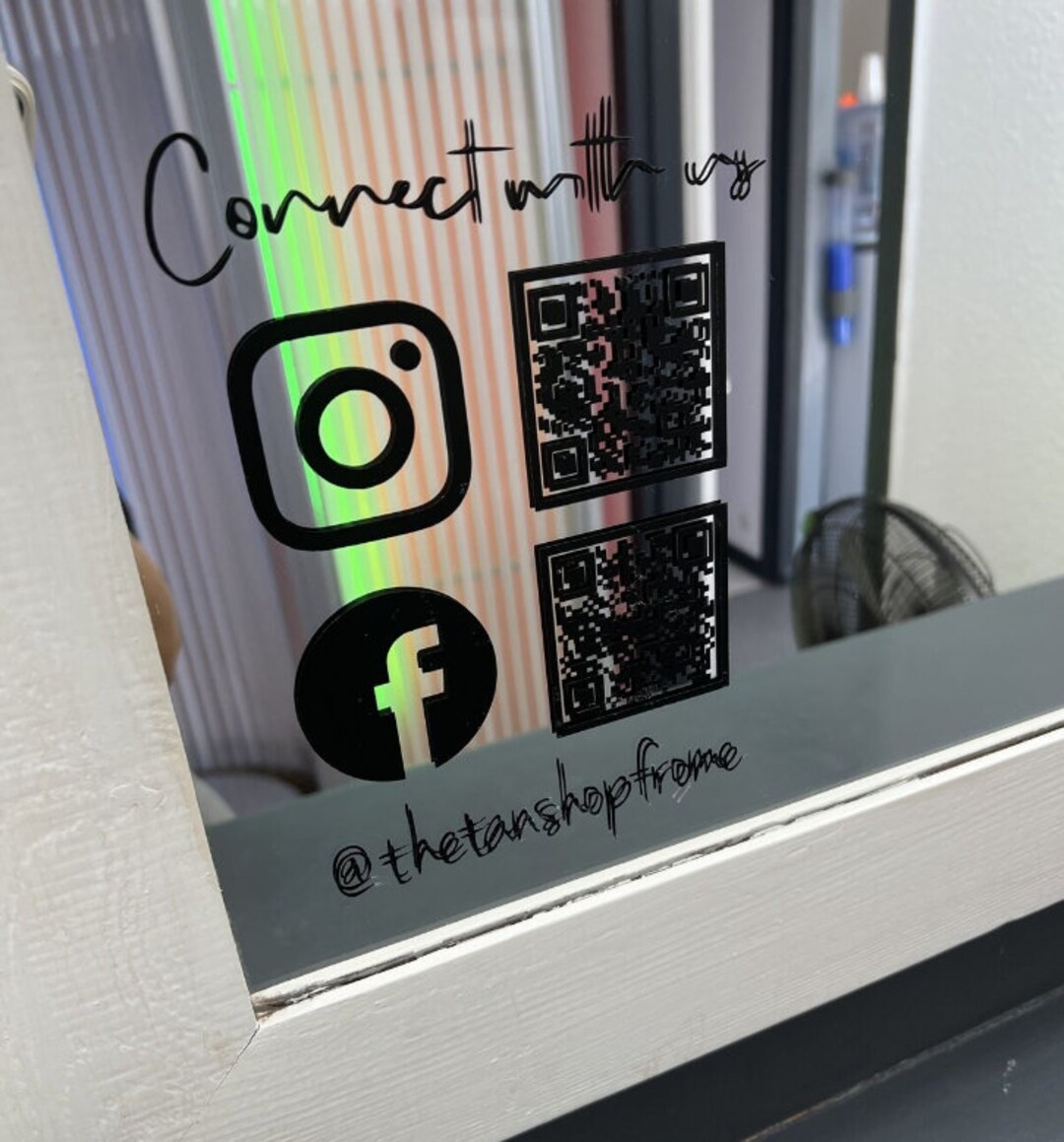 Connect With Us QR CODE, Vinyl Stickers Car Van Shop Front for Business ...