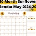 20 Month Sunflower Calendar May 2024-2025, Printable Calendar May 2024 ...
