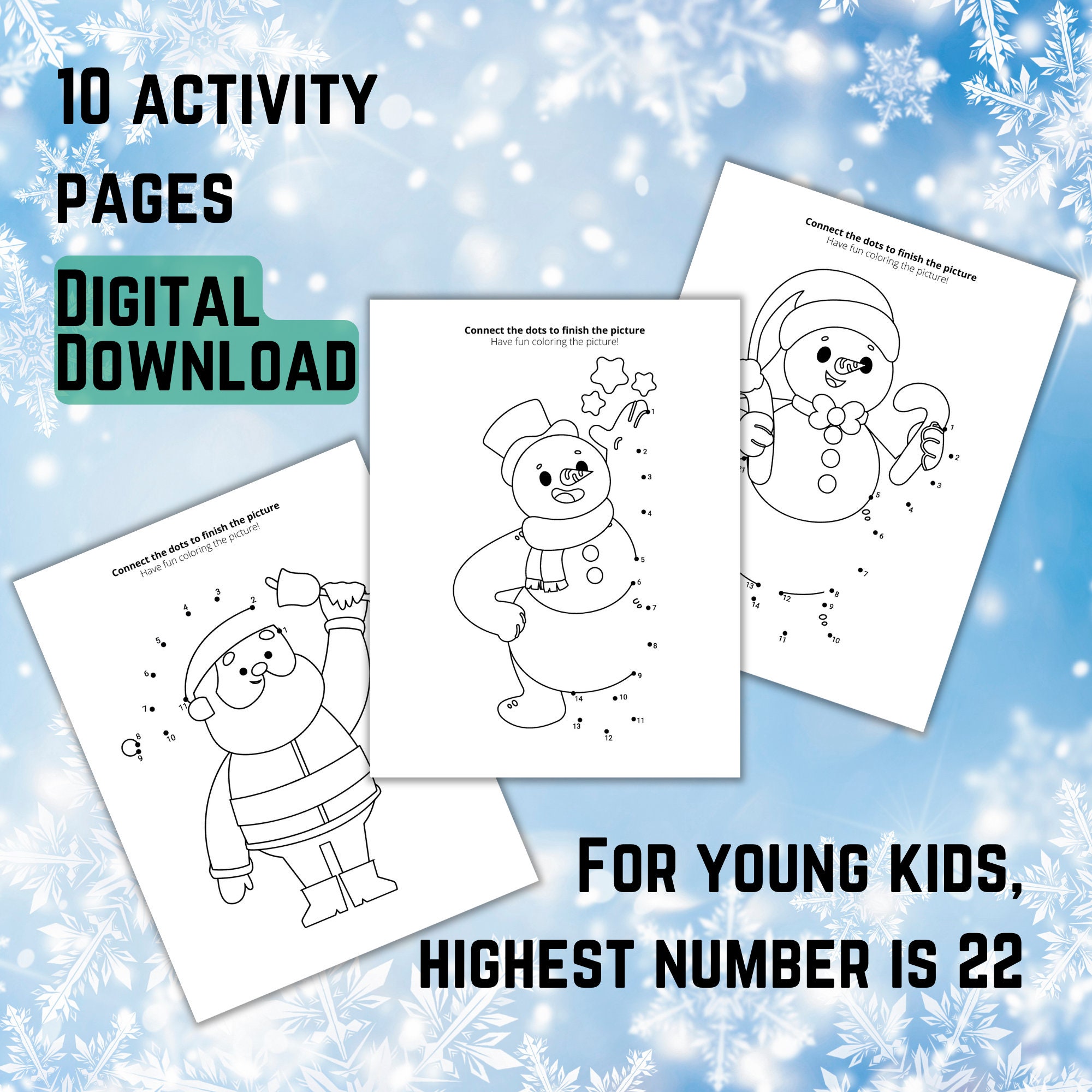 Christmas Dot to Dot Pages for Young Children, Christmas Printable ...