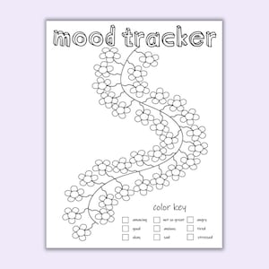 Printable Mood Tracker, Flower Mood Tracker, Journal Printable, Monthly ...