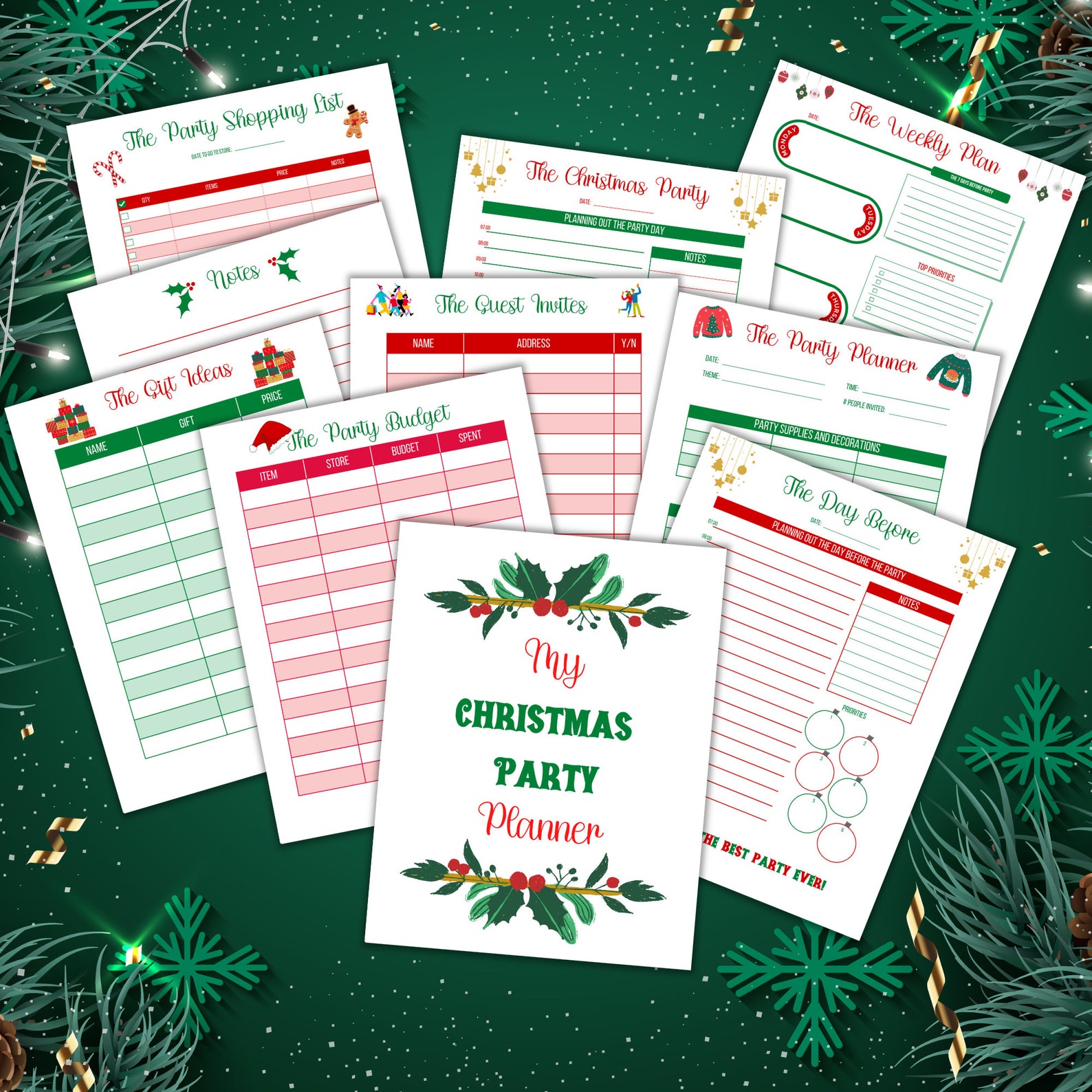 Christmas Printable Planner, Printable Christmas Party Planner ...