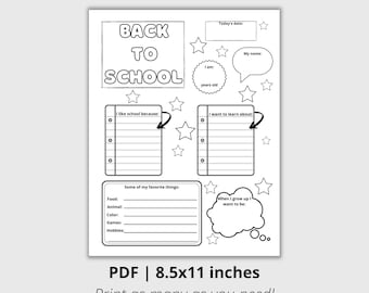 All About Me | Printable Worksheet | First Day of School | Back to ...