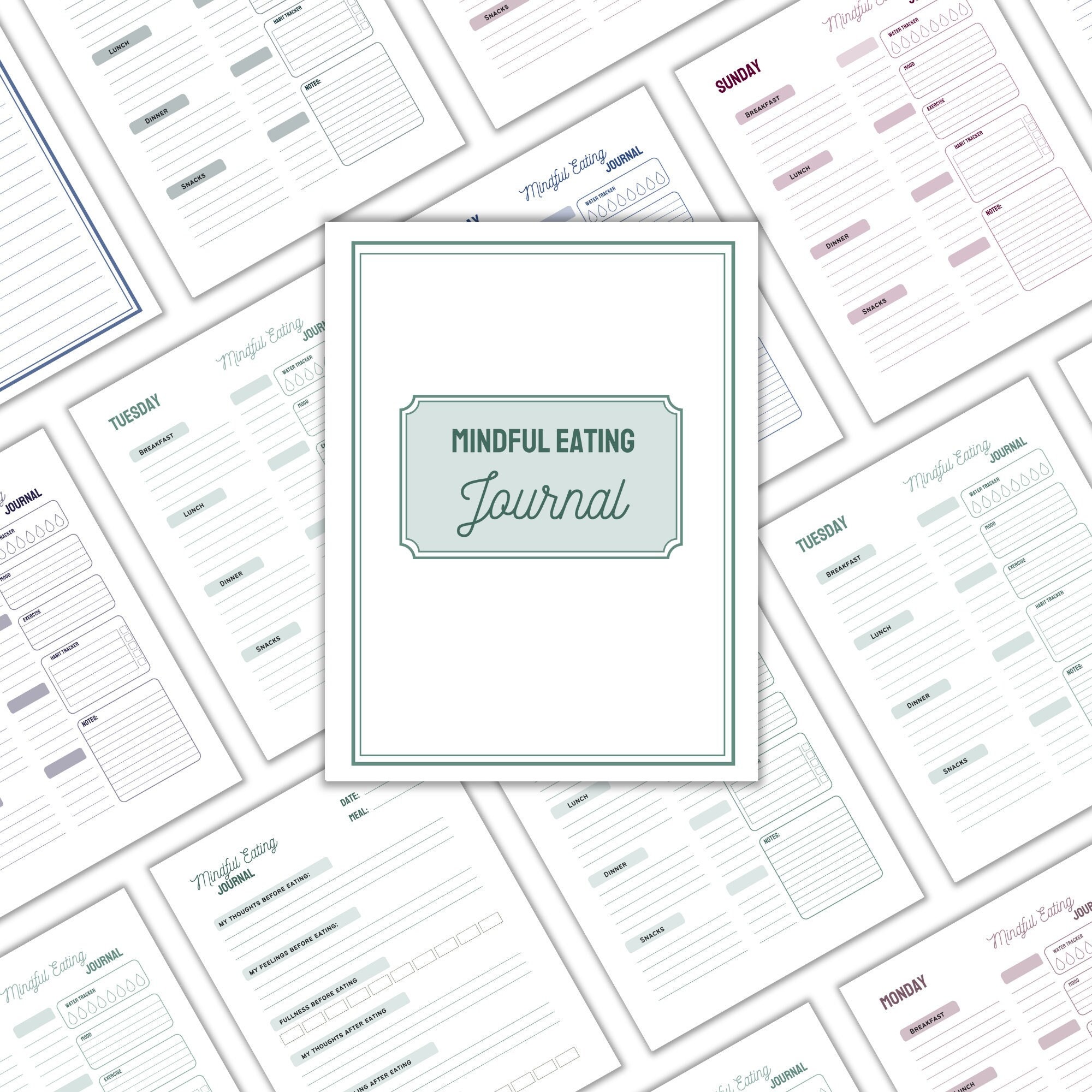 Mindful Eating Journal, Tracker for Meals, Daily Eating Journal, Food ...